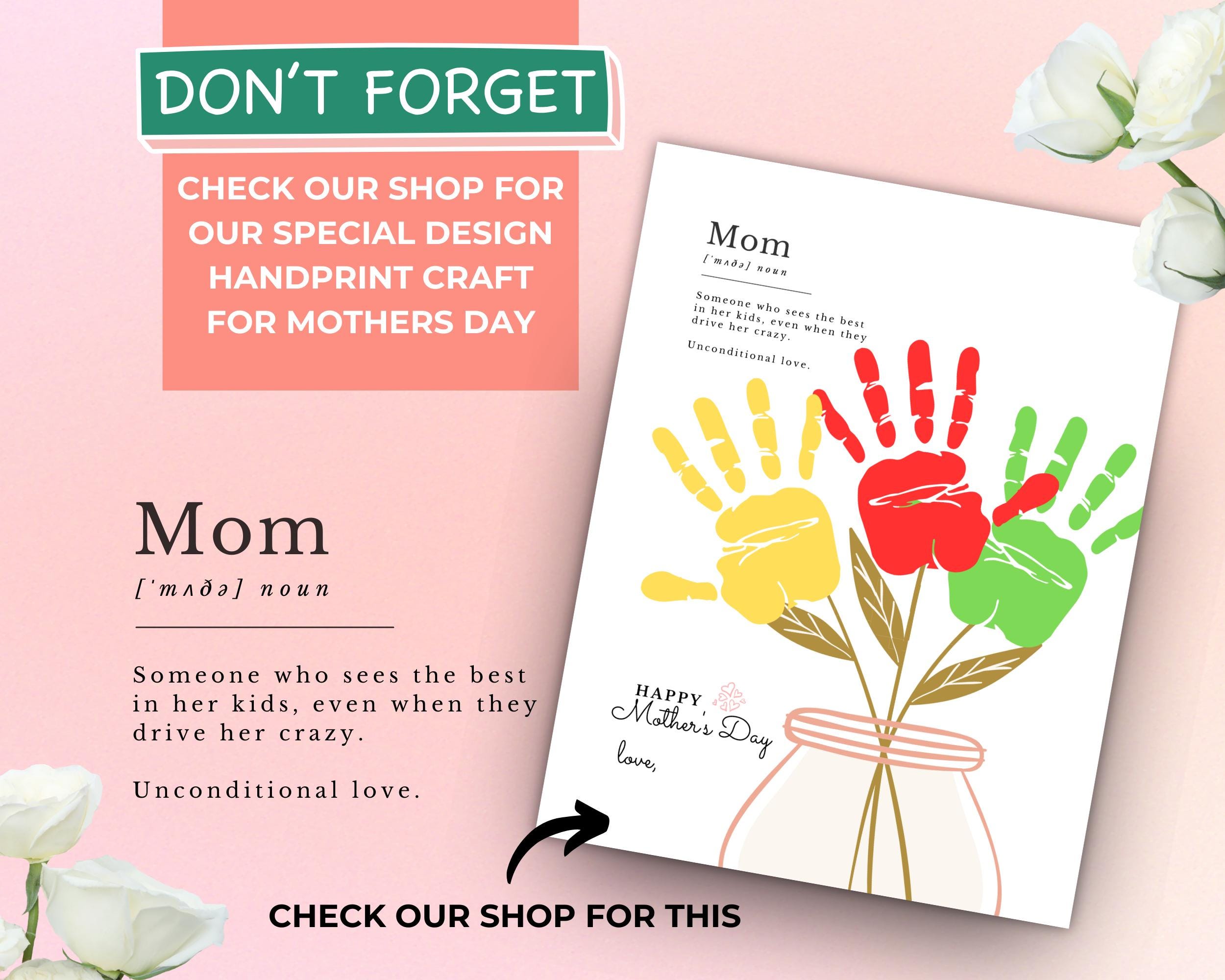 Printable Fingerprint Bookmark for Mother's Day, DIY Fingerprint ...