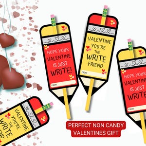 Valentine Pencil Holder, Printable Classroom Valentine Gift, Non Candy ...