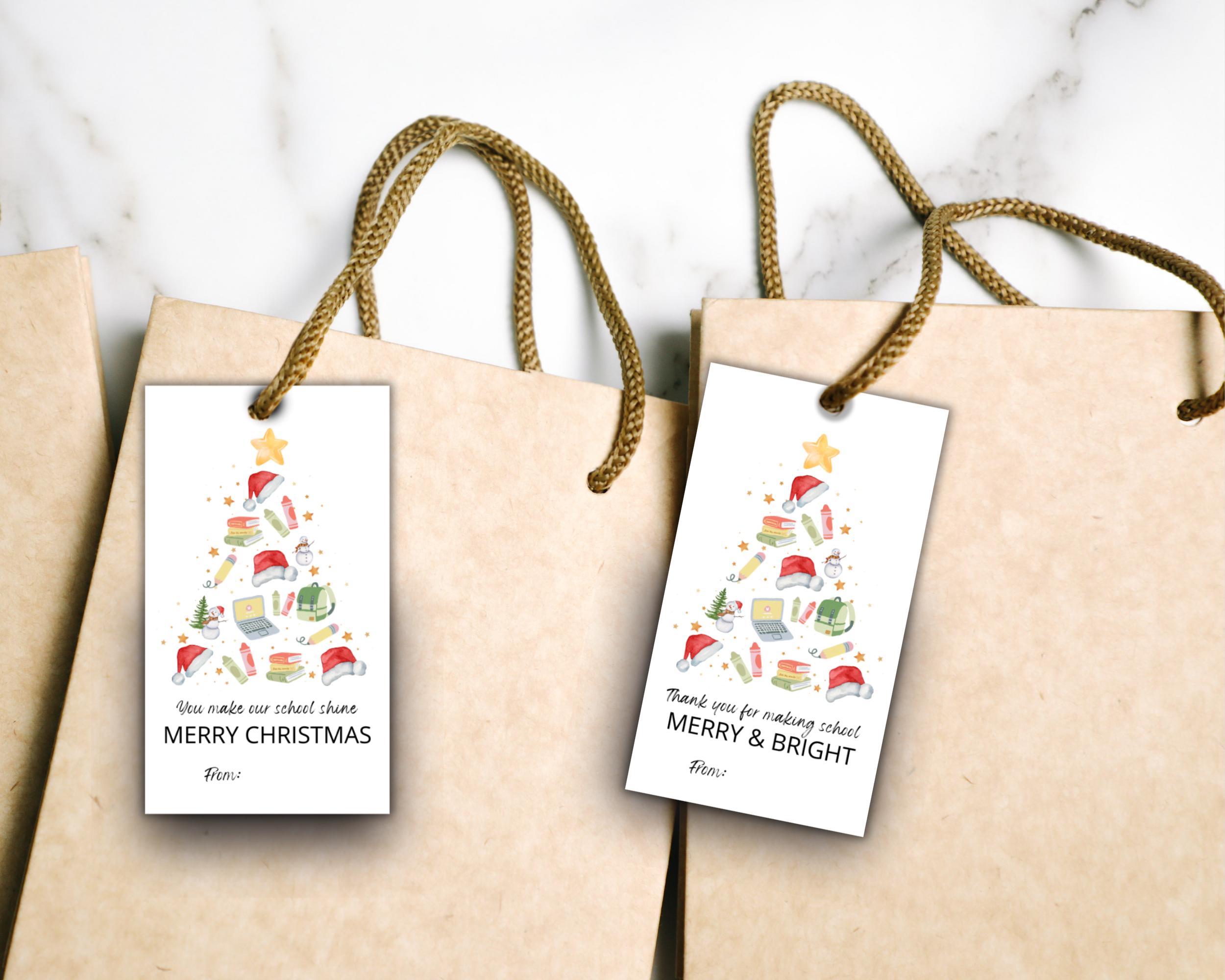 Christmas Teacher Gift Tags, Christmas Thank You Tags, Appreciation Tag ...