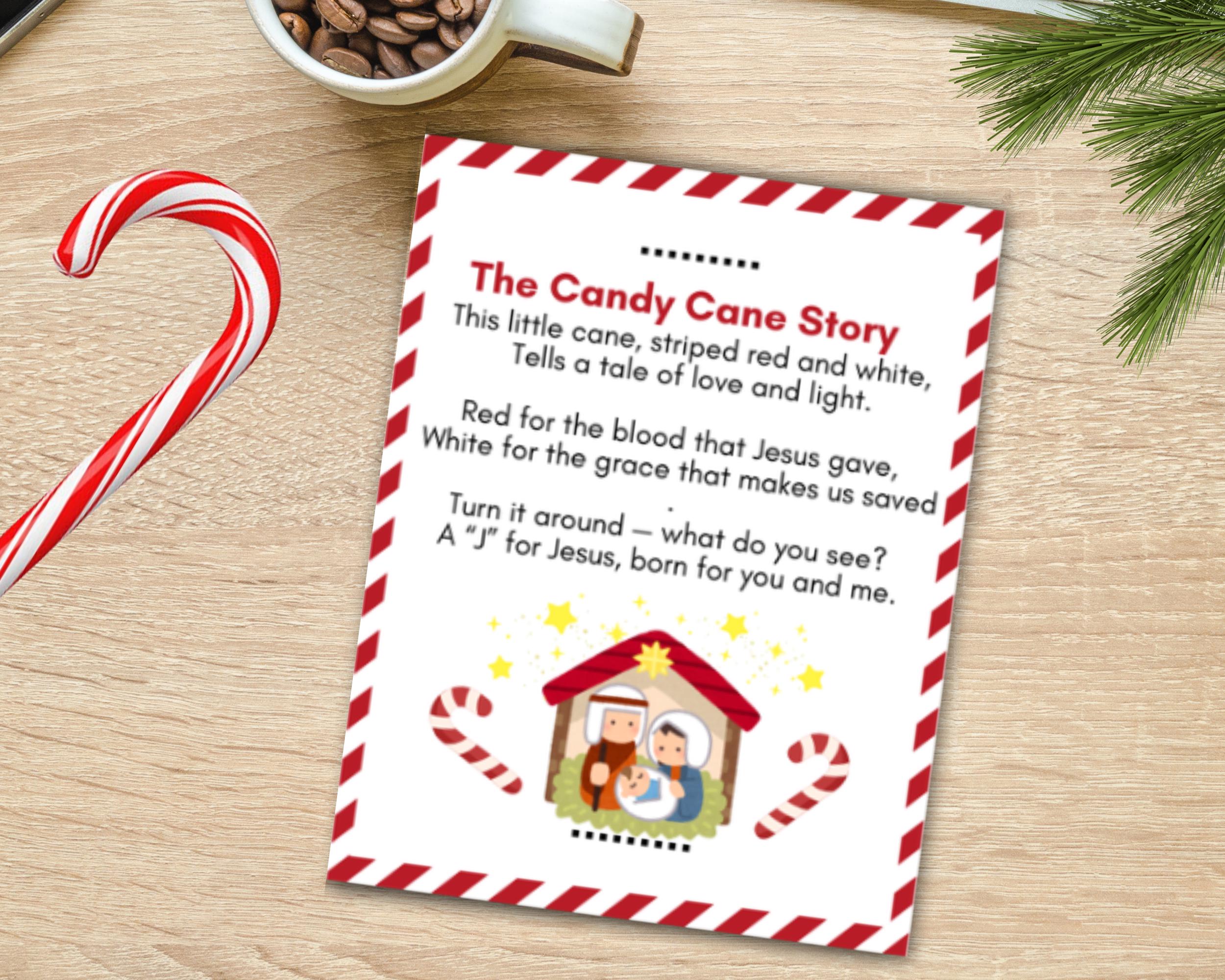 The Candy Cane Story Holder Printable, Christian Nativity Candy Cane ...
