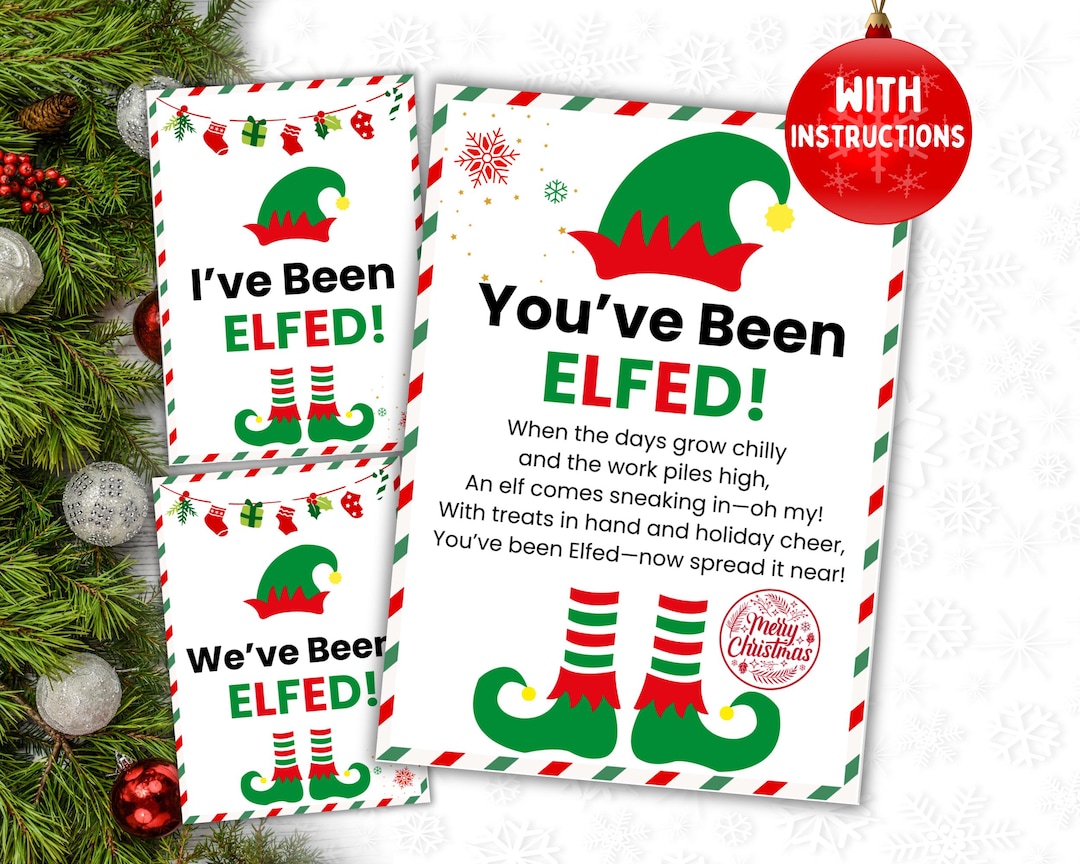 You've Been Elfed Printable, Christmas Holiday Workplace Gift Game ...