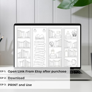 Bookshelf Bookmarks Tracker Printable, Reading Bookmarks Tracker ...