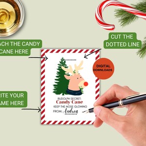 Printable Christmas Candy Cane Holder Gift Tags, Candy Cane Gram Tag ...