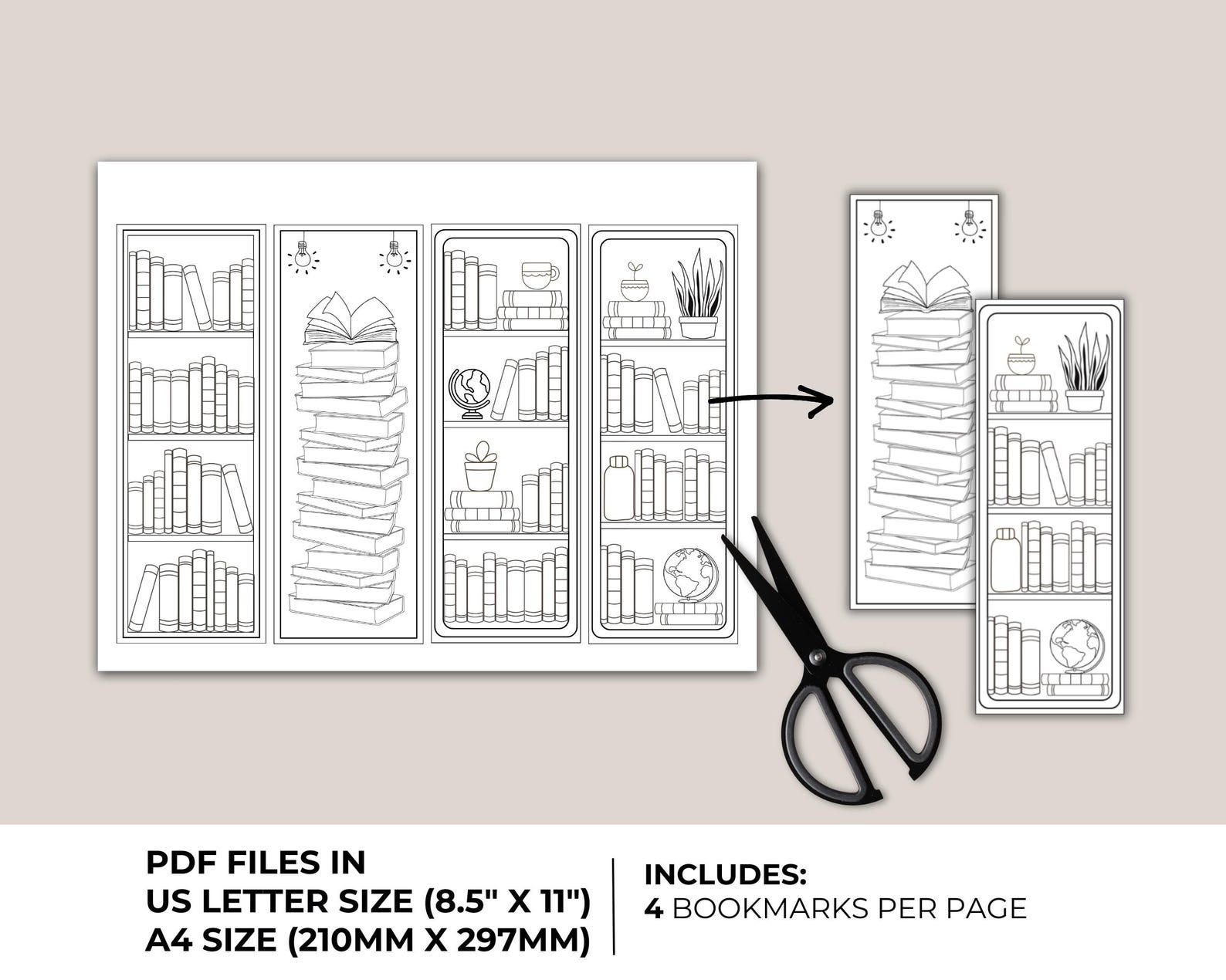 Bookshelf Bookmarks Tracker Printable, Reading Bookmarks Tracker ...