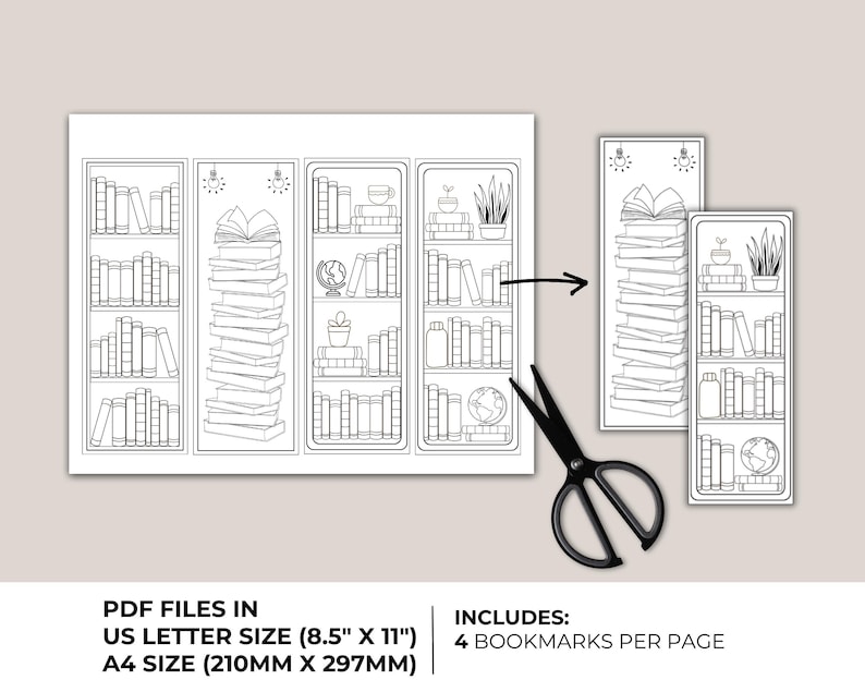 Bookshelf Bookmarks Tracker Printable, Reading Bookmarks Tracker ...