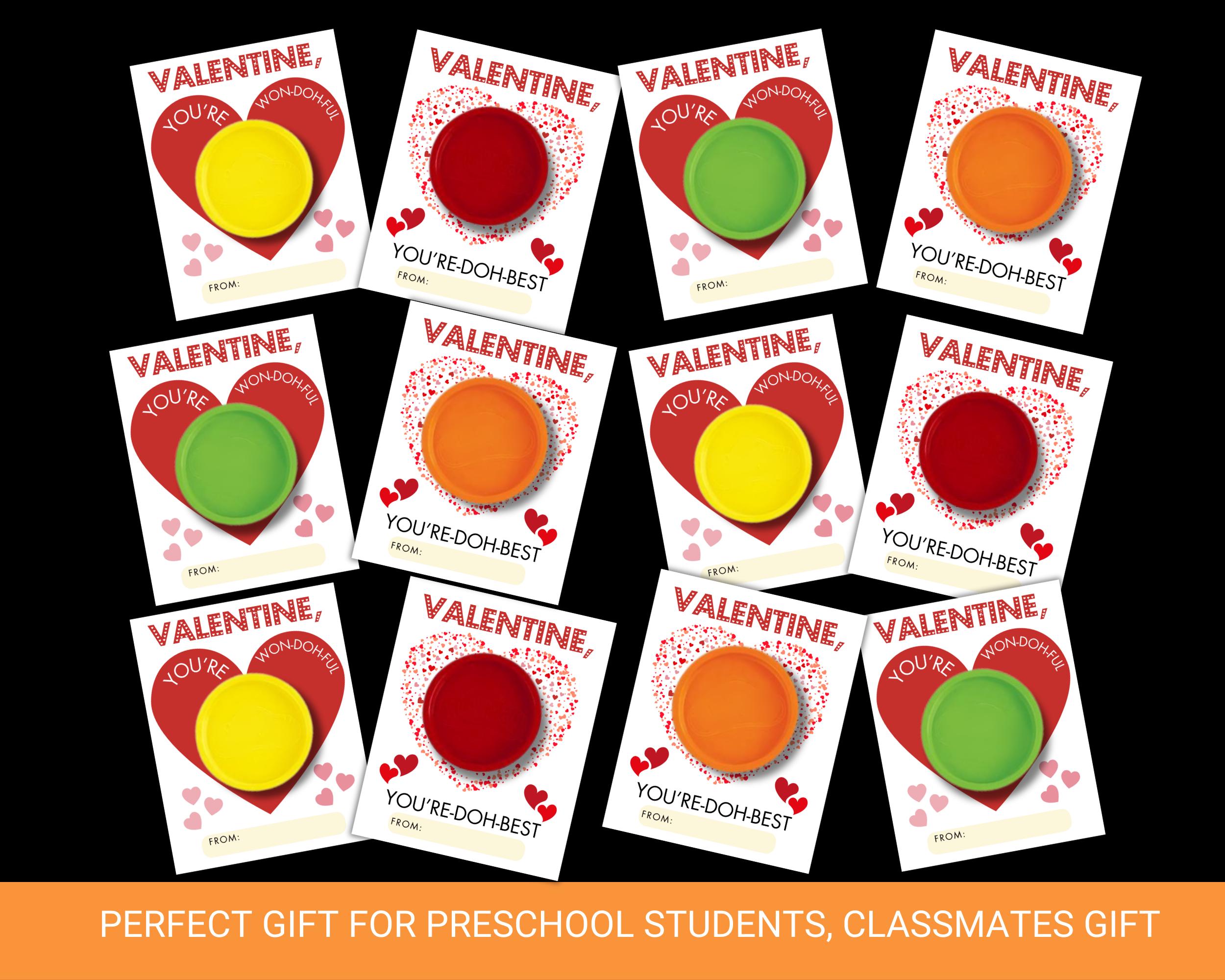 Play Doh Valentine Cards Holder, Printable Candy Free Valentines Day ...