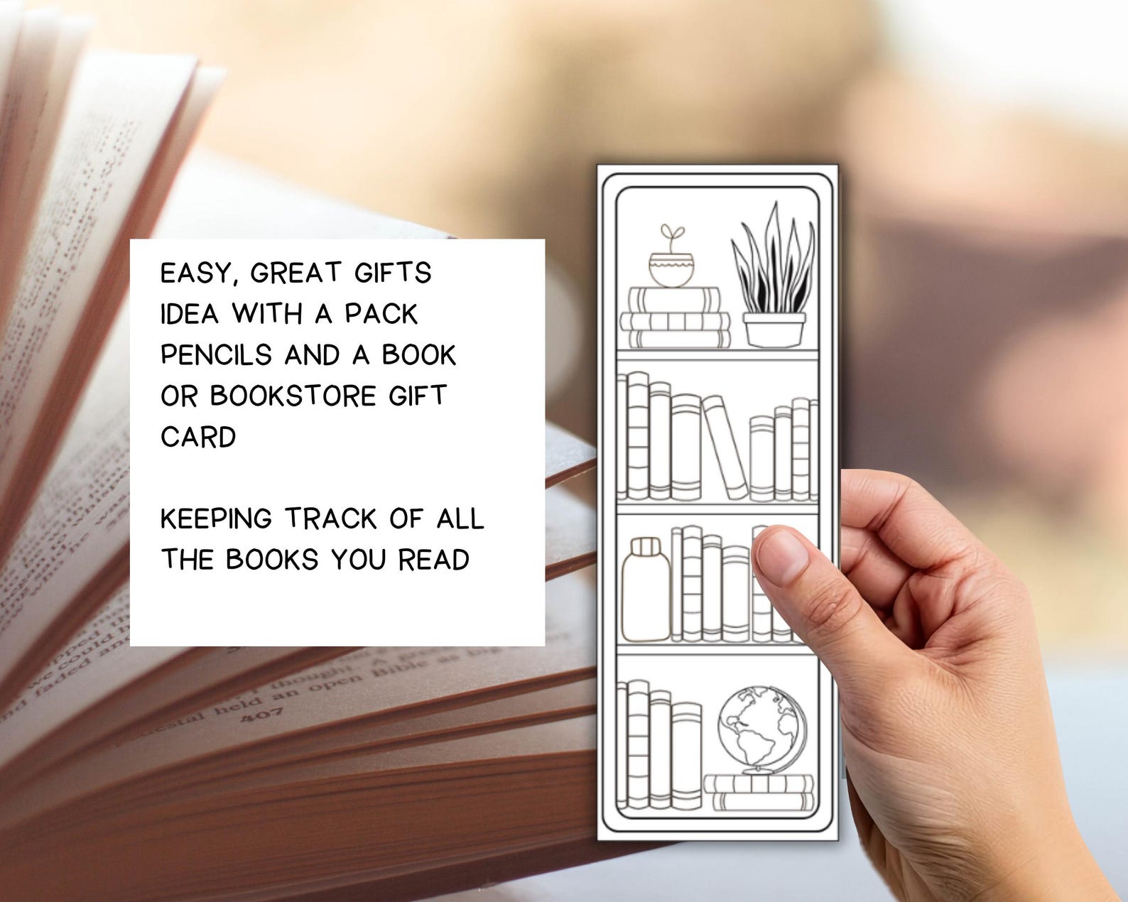 Bookshelf Bookmarks Tracker Printable, Reading Bookmarks Tracker ...