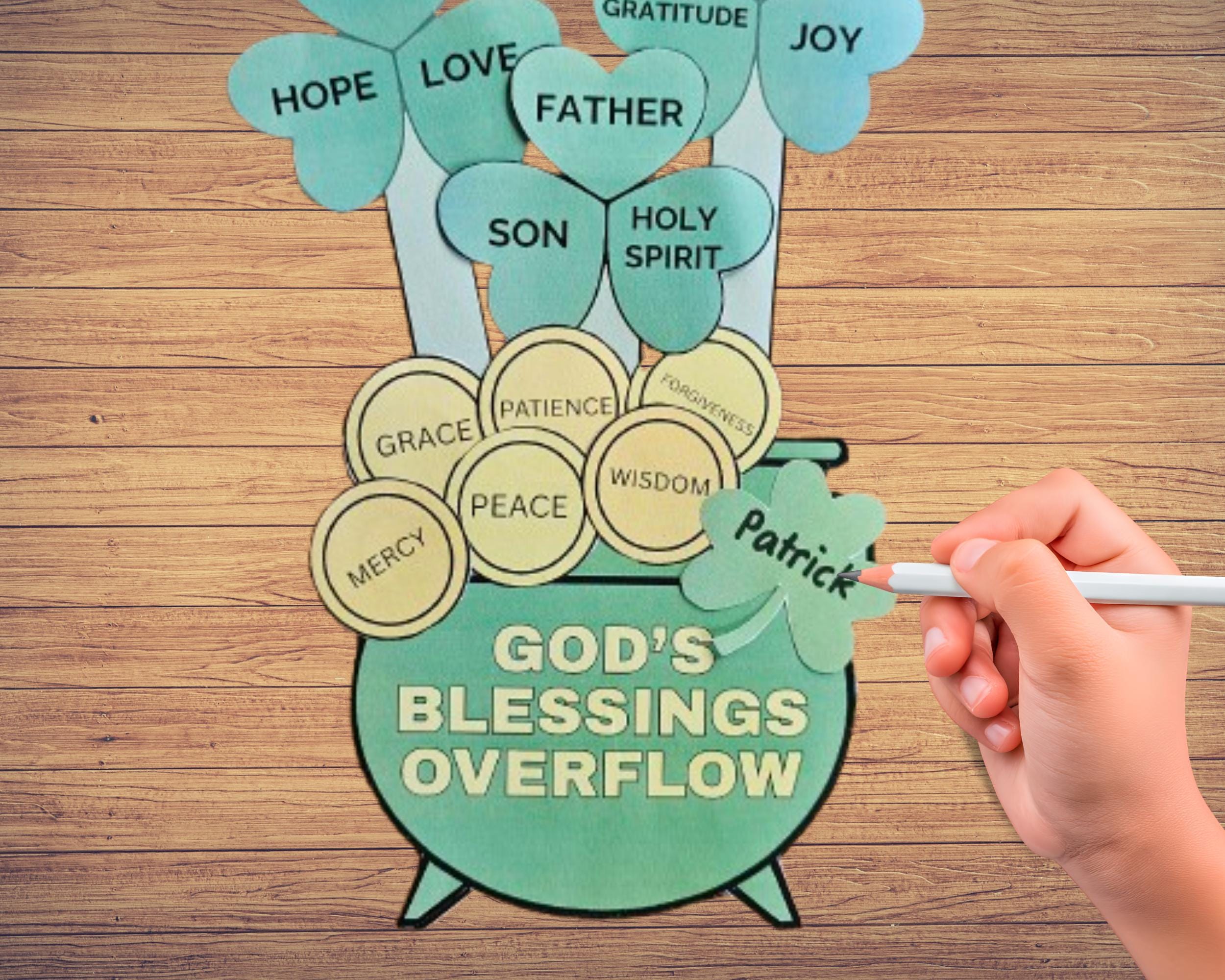 Printable God’s Blessings Overflow St Patrick’s Day Christian Craft for ...