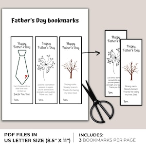 Printable Fingerprint Bookmark for Father's Day, DIY Fingerprint ...