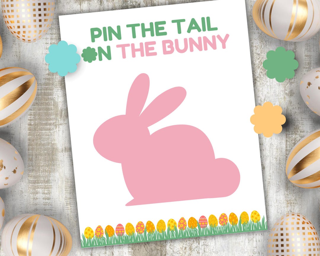 Pin the Tail on the Bunny Easter Printable Game, Pin on Bunny Tail ...