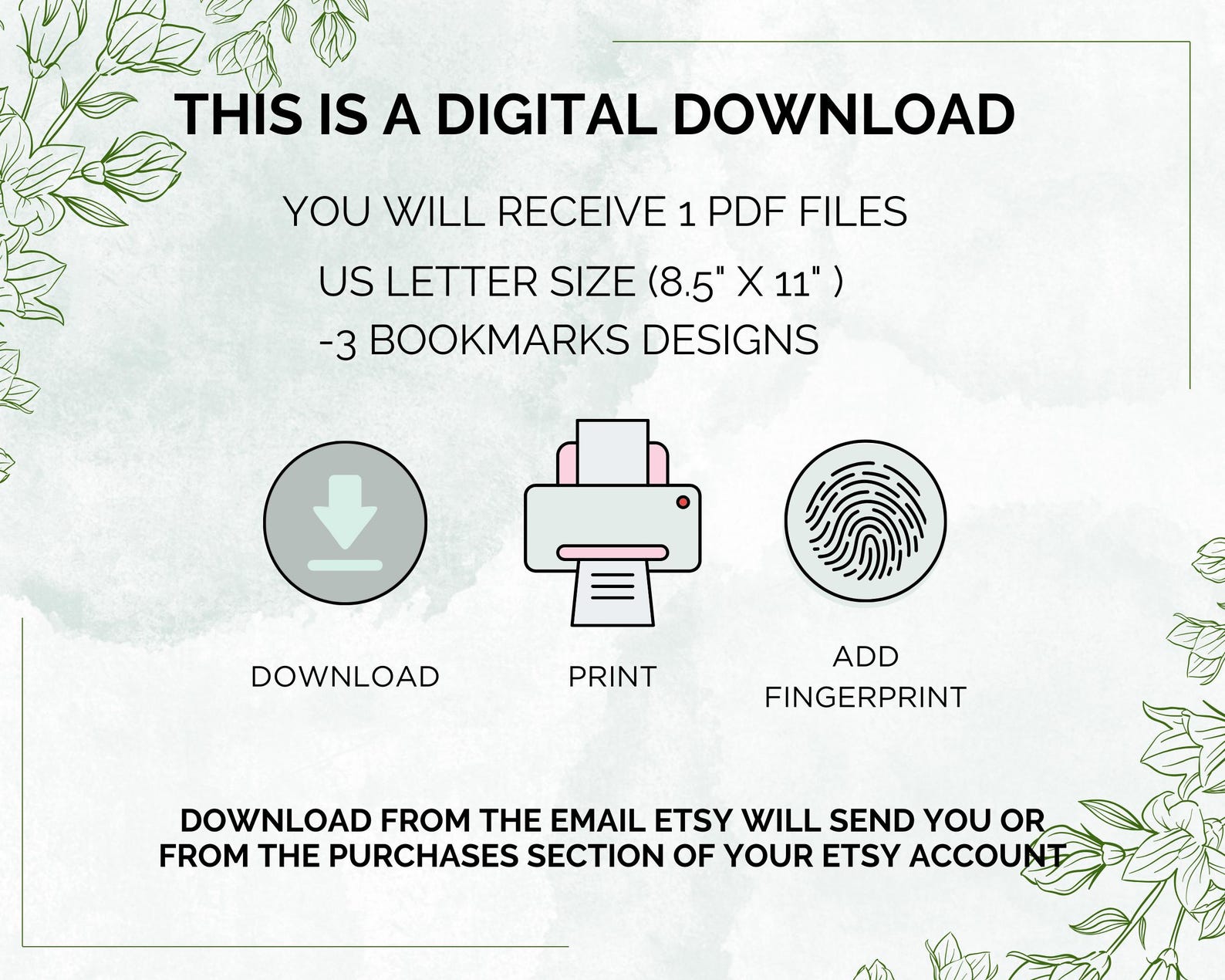 Printable Fingerprint Bookmark for Father's Day, DIY Fingerprint ...