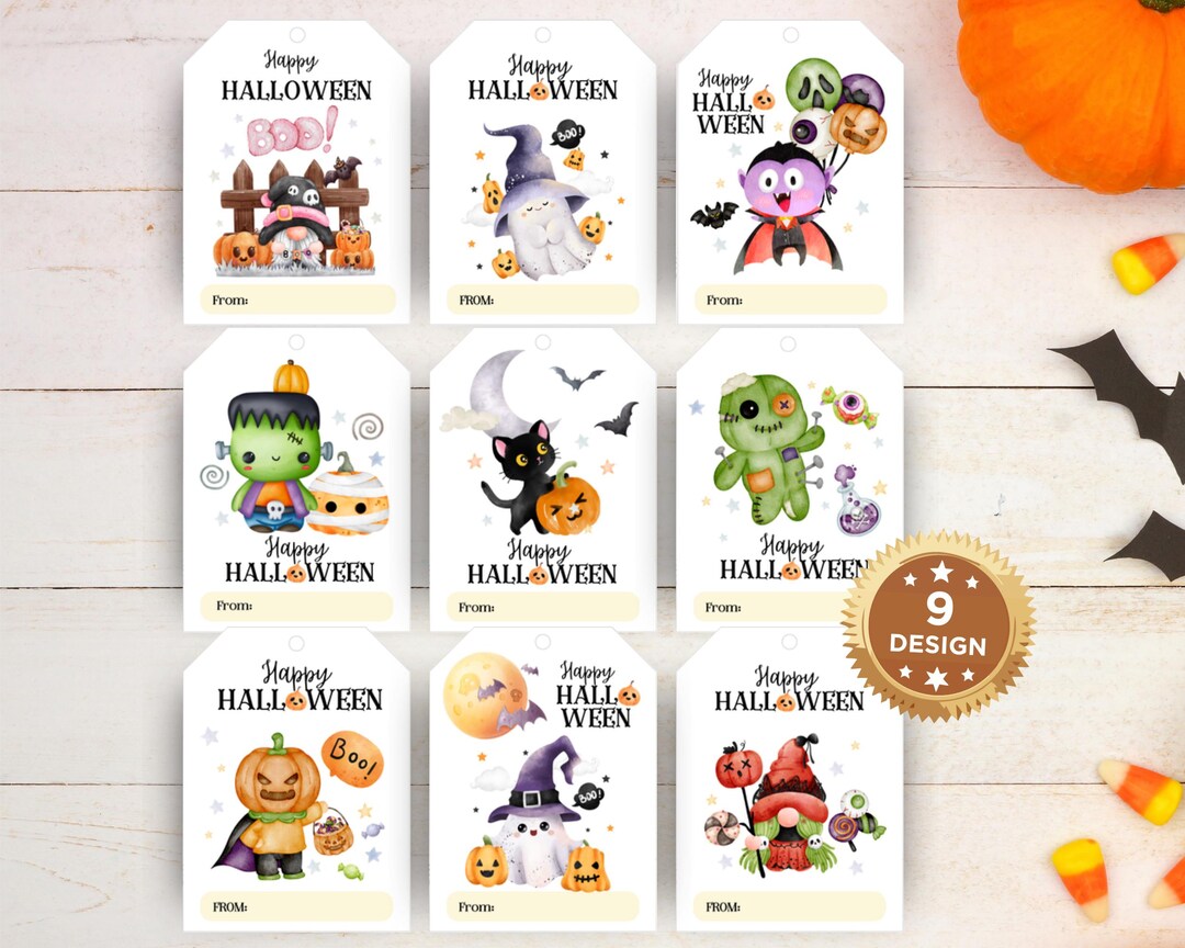 Happy Halloween Treat Tags Printable Boo Basket Tags, Halloween Goodie ...