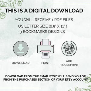 Printable Fingerprint Bookmark for Mother's Day, DIY Fingerprint ...