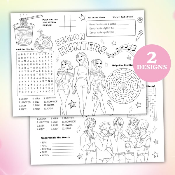 Huntrix coloring pages printable - Etsy México