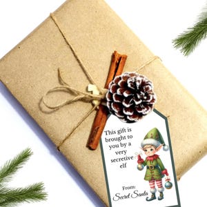 Secret Santa Gift Tags, Printable Christmas Gift Exchange Office Party ...