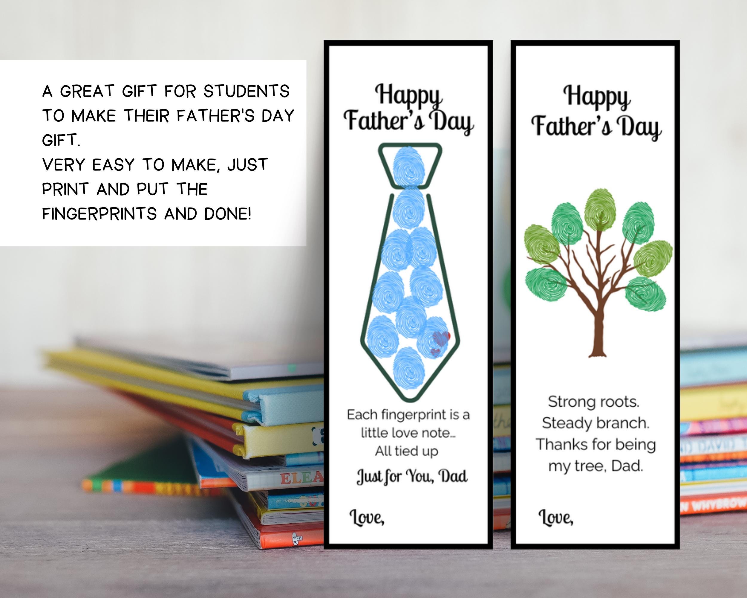 Printable Fingerprint Bookmark for Father's Day, DIY Fingerprint ...