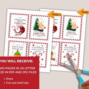 Printable Christmas Candy Cane Holder Gift Tags, Candy Cane Gram Tag ...