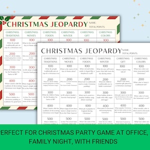 Christmas Jeopardy Game, Printable Holiday Trivia, Christmas Office ...