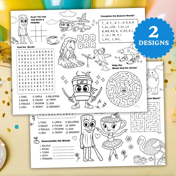 Brainrot Christmas Coloring Pages - Etsy