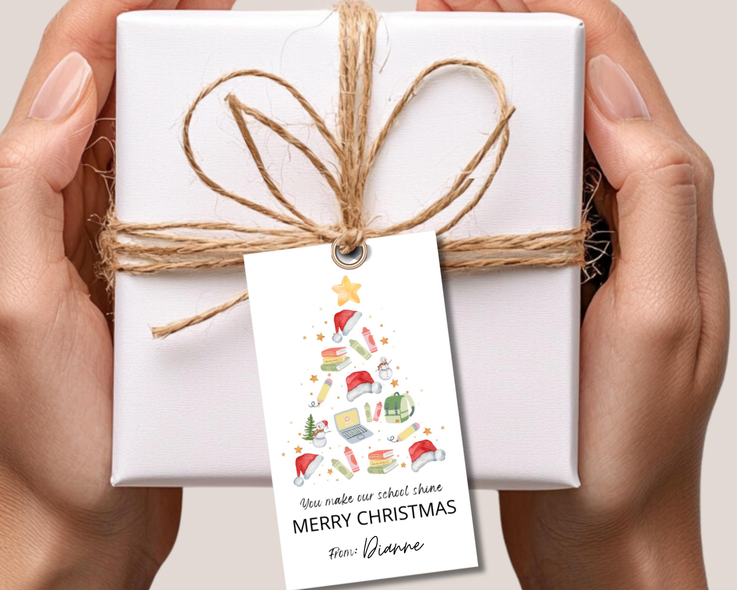 Christmas Teacher Gift Tags, Christmas Thank You Tags, Appreciation Tag ...