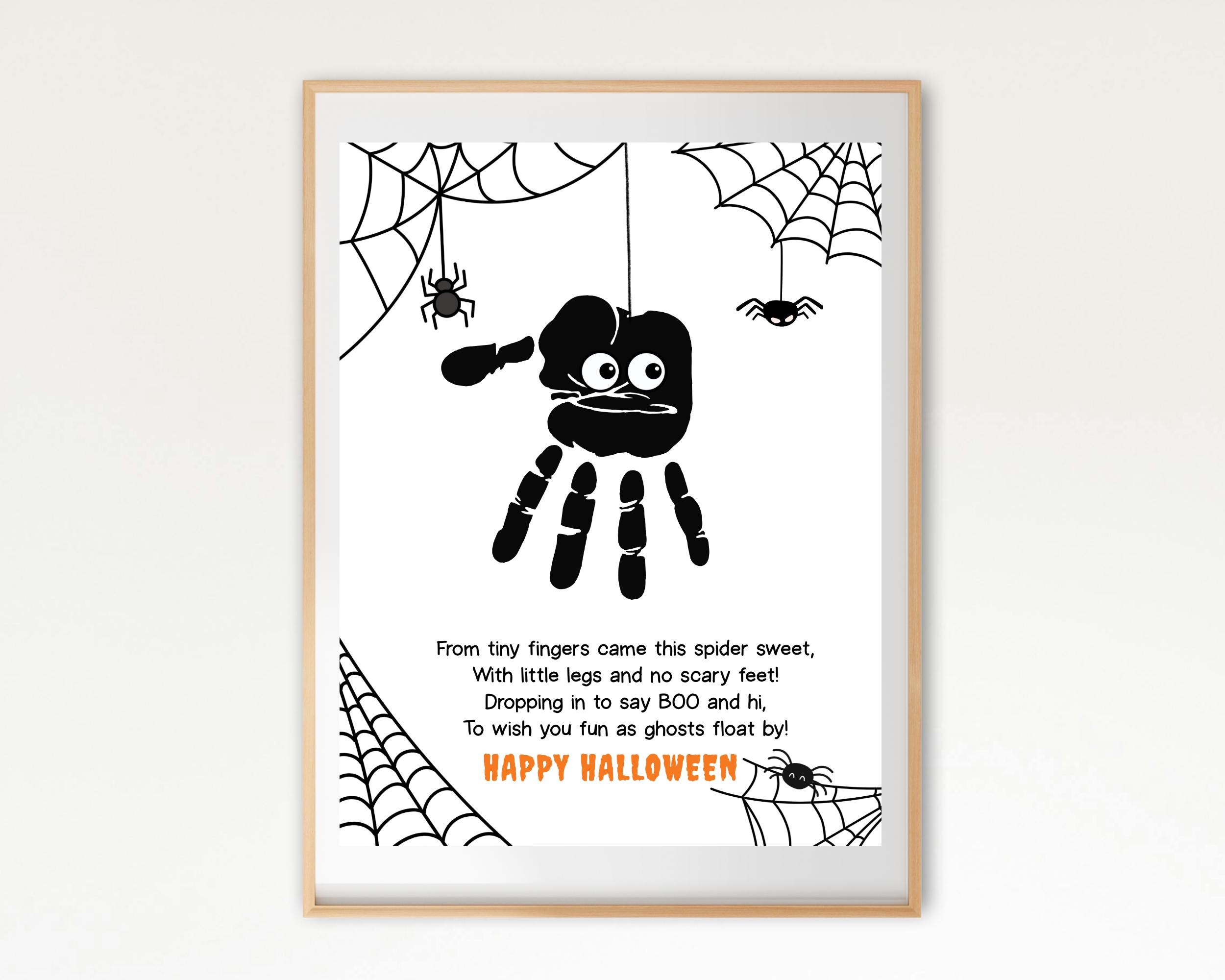 Halloween Spider Handprint Art Printable, DIY Handprint Craft for ...