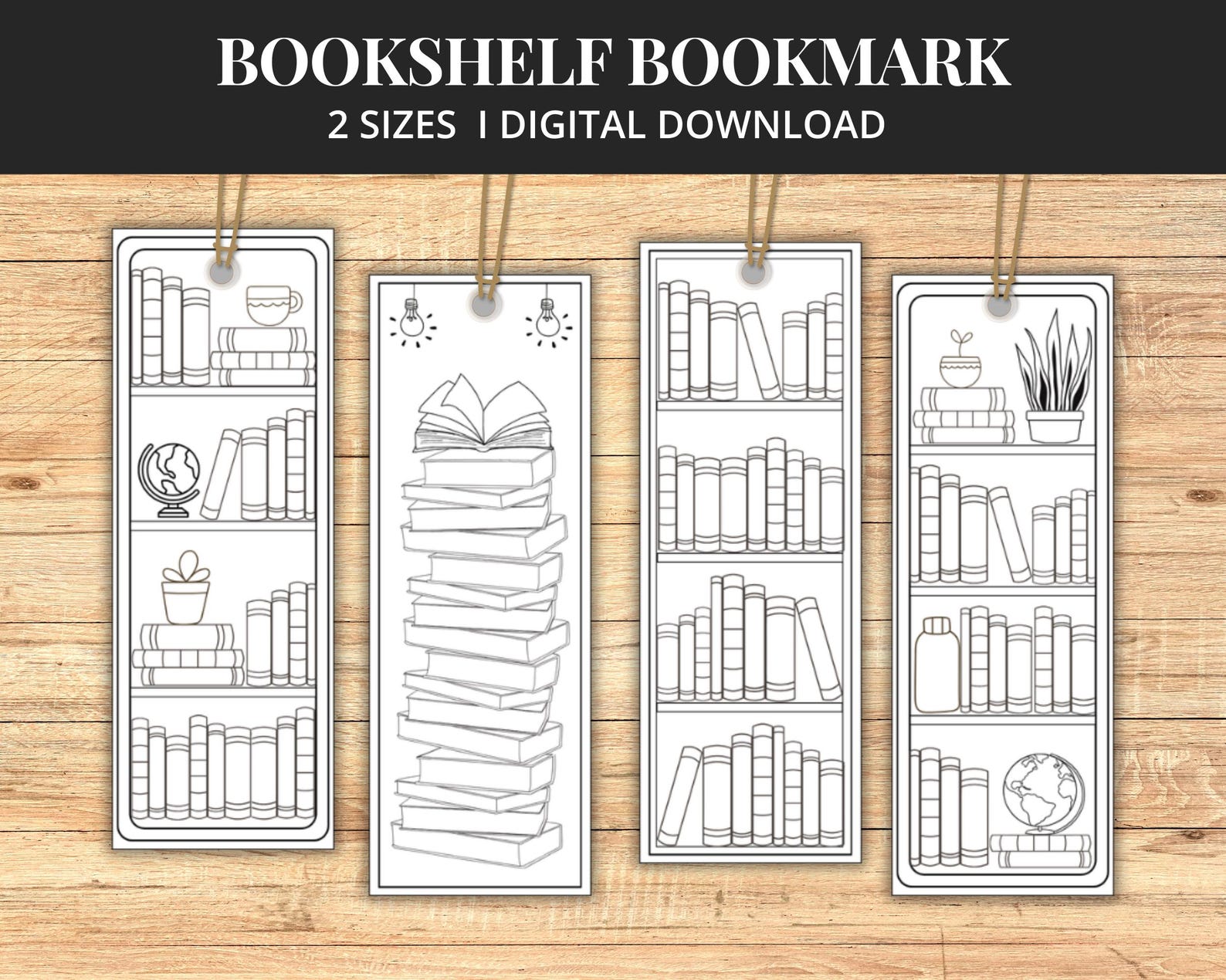 Bookshelf Bookmarks Tracker Printable, Reading Bookmarks Tracker ...