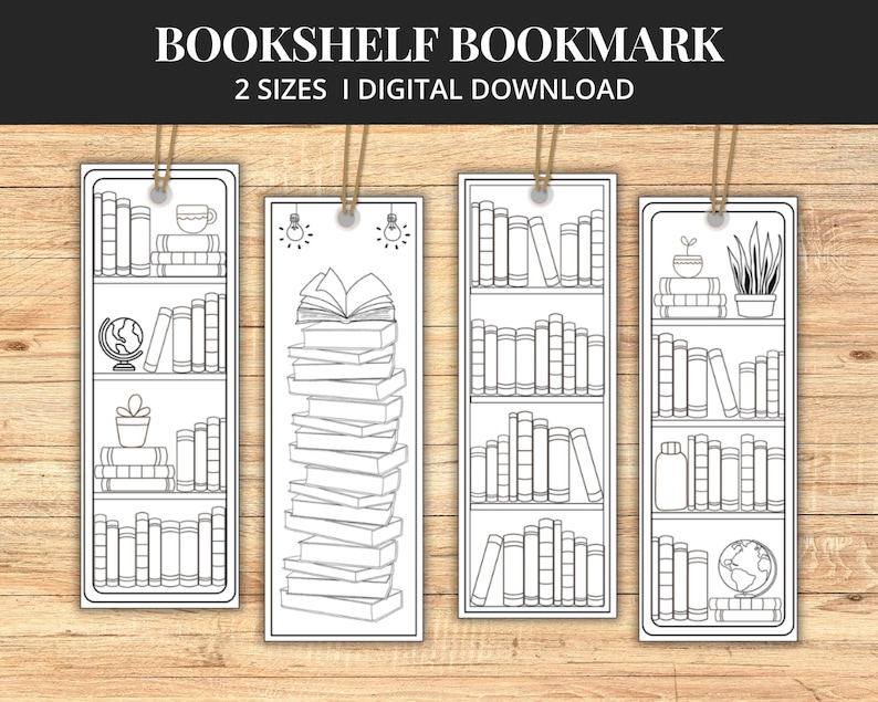 Bookshelf Bookmarks Tracker Printable, Reading Bookmarks Tracker ...
