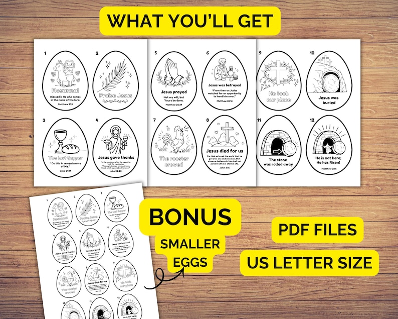 Printable Resurrection Eggs Coloring Craft for Kids, Easter Bible ...