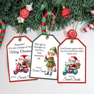 Secret Santa Gift Tags, Printable Christmas Gift Exchange Office Party ...