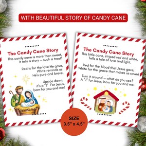 The Candy Cane Story Holder Printable, Christian Nativity Candy Cane ...