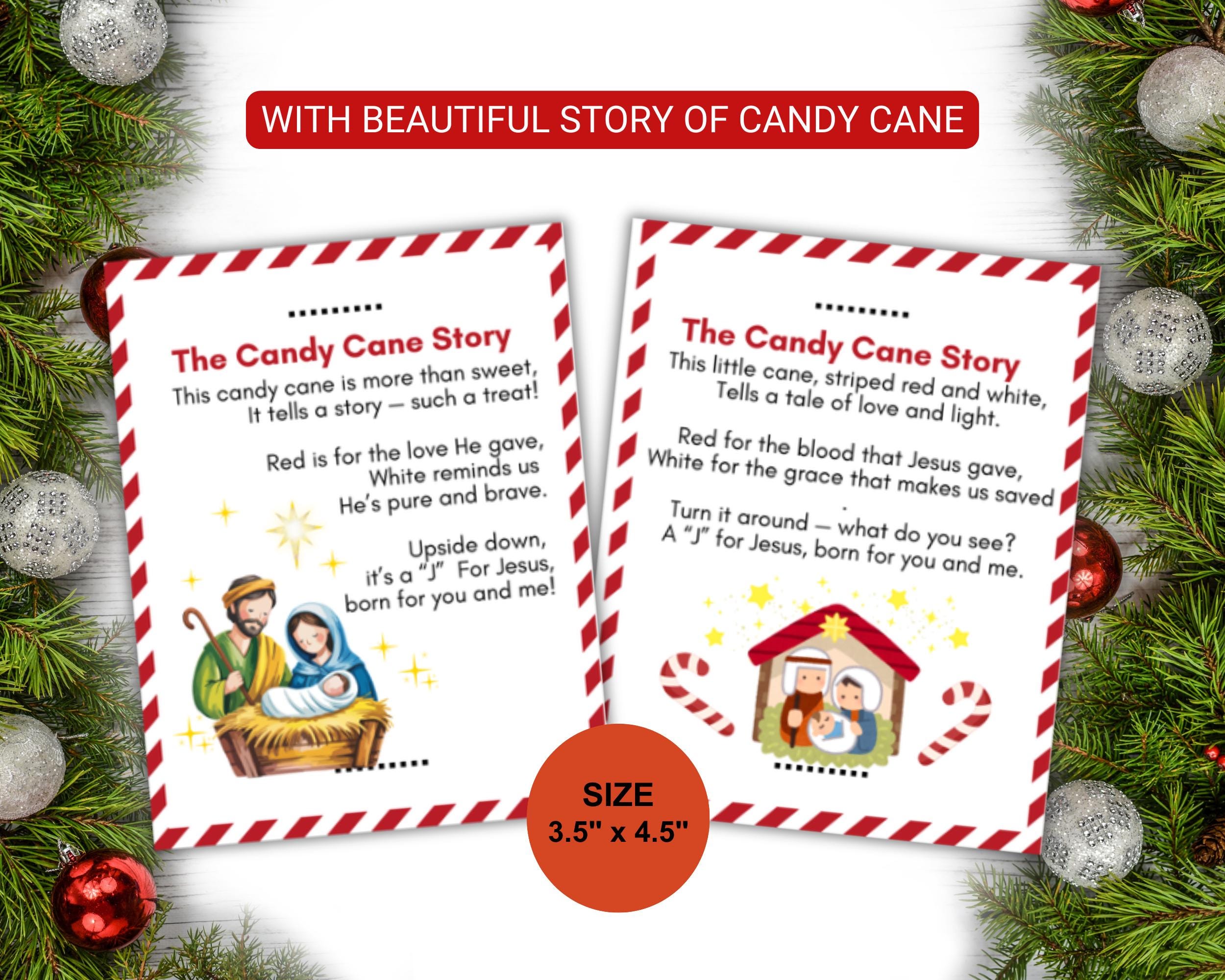 The Candy Cane Story Holder Printable, Christian Nativity Candy Cane ...