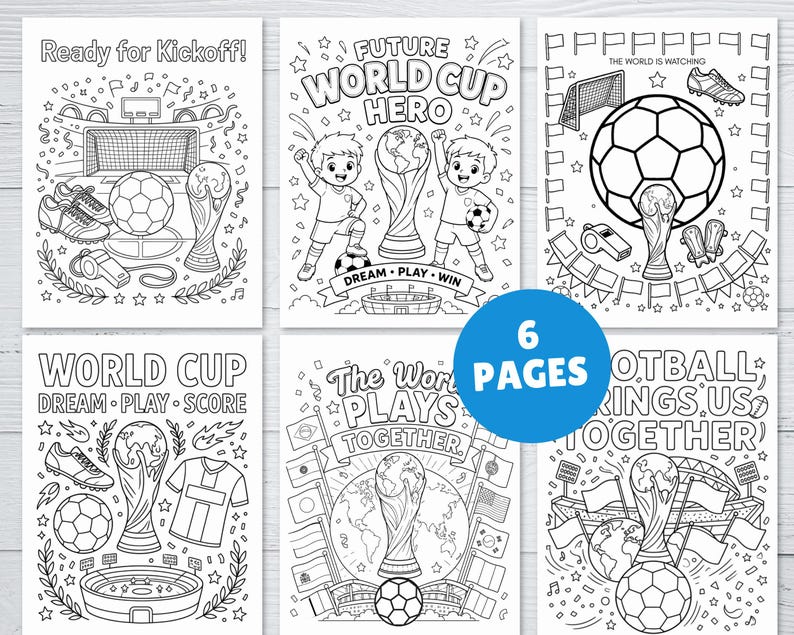 World Cup Soccer Coloring Page | Football Printable Activity for Kids ...