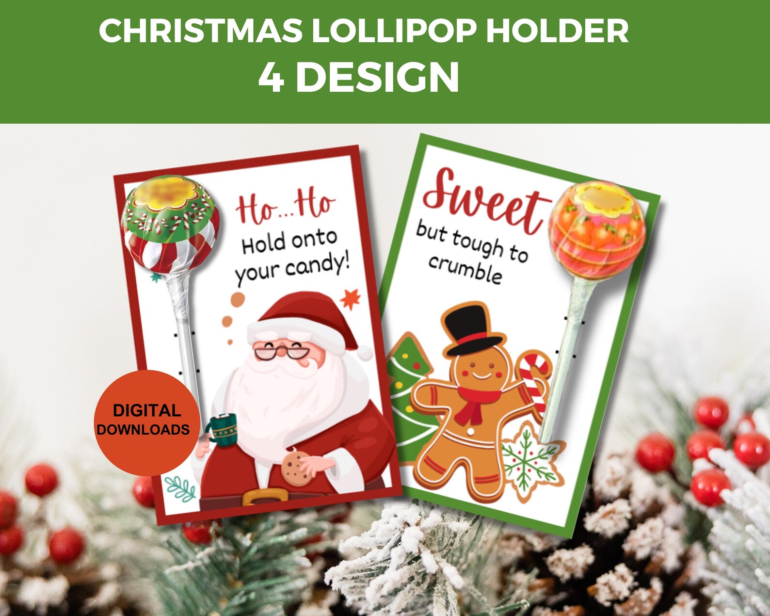 Christmas Lollipop Holders, Christmas Candy Holders, Christmas Lolly ...