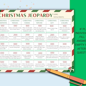 Christmas Jeopardy Game, Printable Holiday Trivia, Christmas Office ...