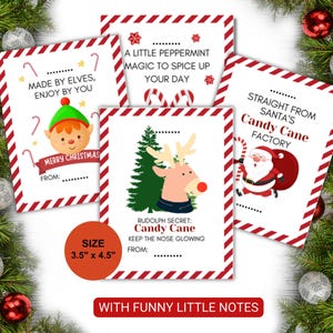 Printable Christmas Candy Cane Holder Gift Tags, Candy Cane Gram Tag ...