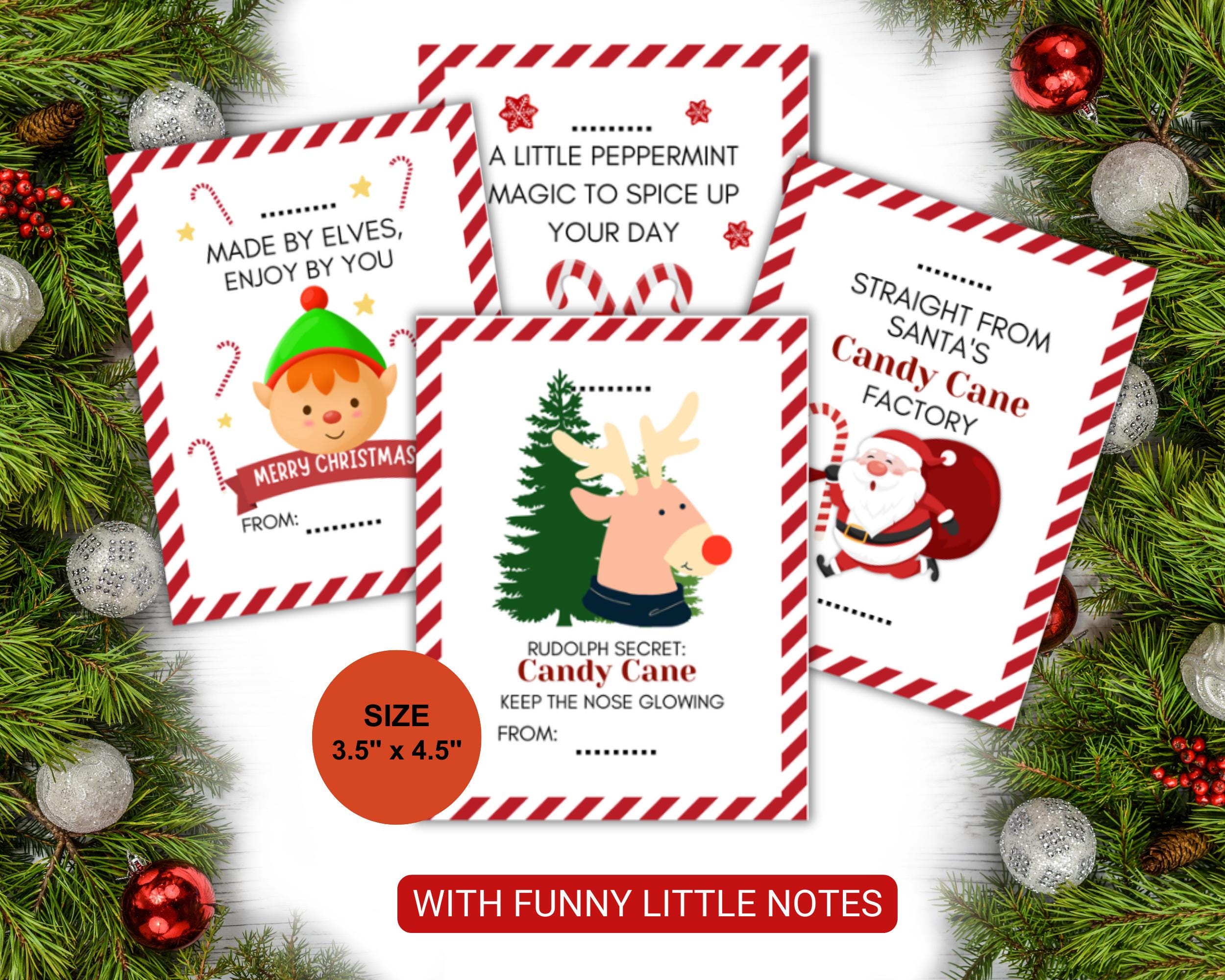 Printable Christmas Candy Cane Holder Gift Tags, Candy Cane Gram Tag ...