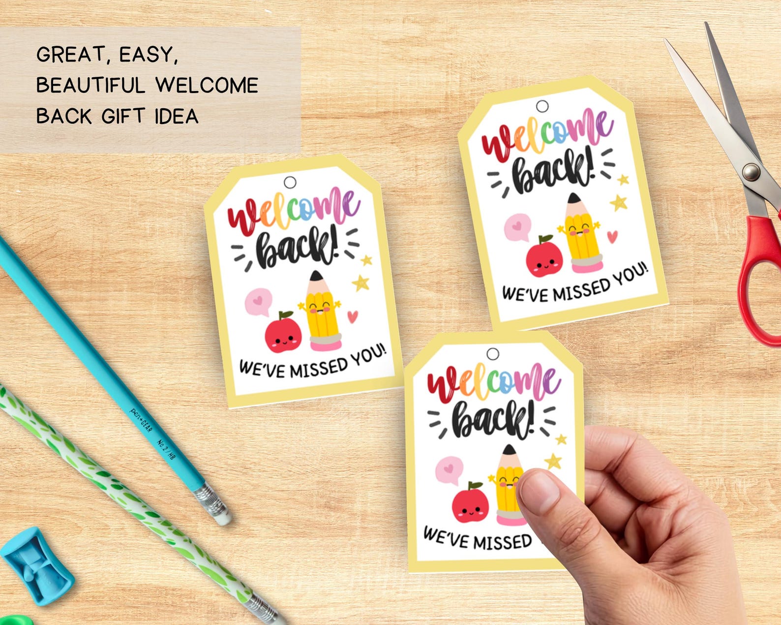 Welcome Back to School Gift Tags Printable, First Day of School Treats ...
