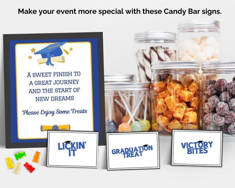 Graduation Candy Bar Sign Set, Printable Graduation Candy Label ...