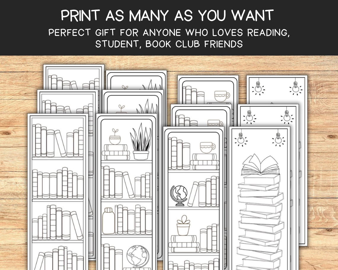 Bookshelf Bookmarks Tracker Printable, Reading Bookmarks Tracker ...