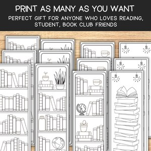 Bookshelf Bookmarks Tracker Printable, Reading Bookmarks Tracker ...