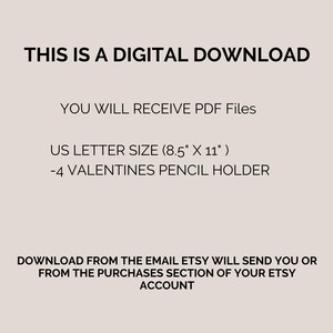Valentine Pencil Holder, Printable Classroom Valentine Gift, Non Candy ...