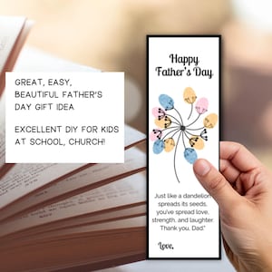 Printable Fingerprint Bookmark for Father's Day, DIY Fingerprint ...