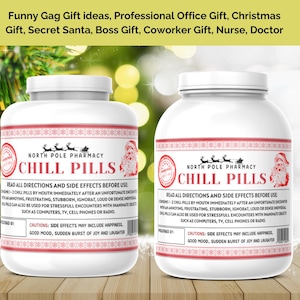 Chill Pill Labels, Christmas Printable Candy Jar Labels, Gag Gift for ...
