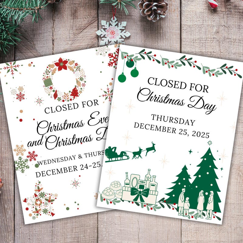 Christmas Closed Sign - Etsy