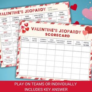 Valentines Jeopardy Game Printable Galentine Trivia, Fun Game for Kids ...