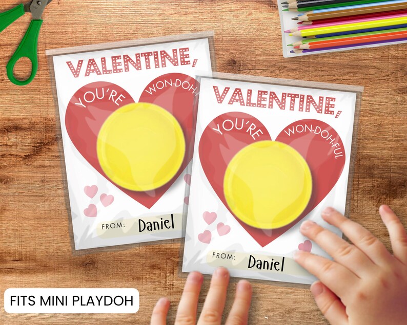 Play Doh Valentine Cards Holder, Printable Candy Free Valentines Day ...
