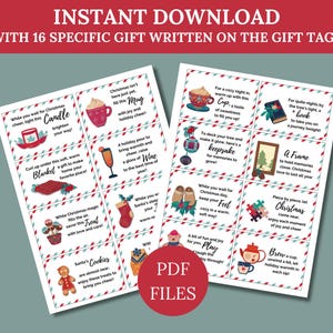 12 Days of Christmas Gift Tags, Printable 12 Days of Christmas Gifts ...