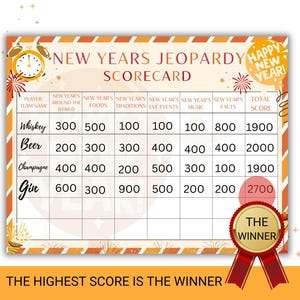 New Years Eve Jeopardy Games, Printable New Years Trivia, Family Night ...