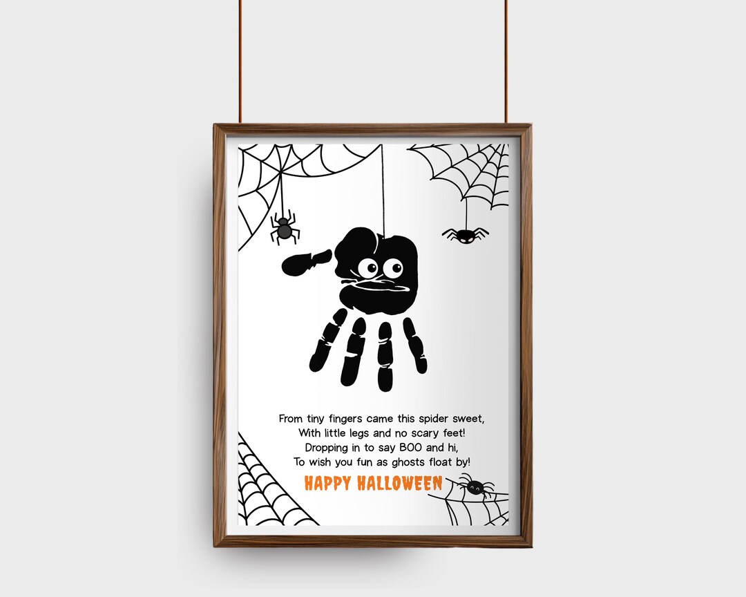 Halloween Spider Handprint Art Printable, DIY Handprint Craft for ...