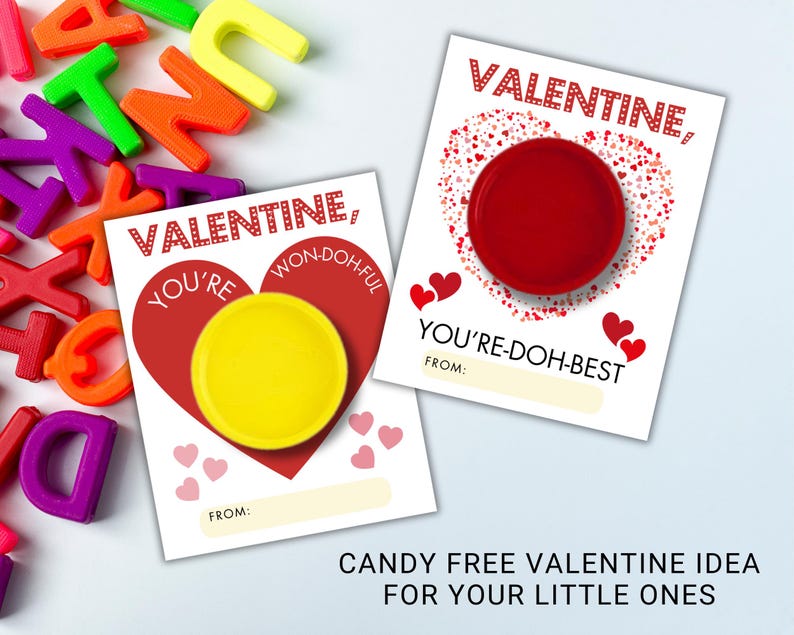 Play Doh Valentine Cards Holder, Printable Candy Free Valentines Day ...